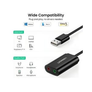 Ugreen US205 (30724) USB External Stereo Sound Card - TechDoor IT